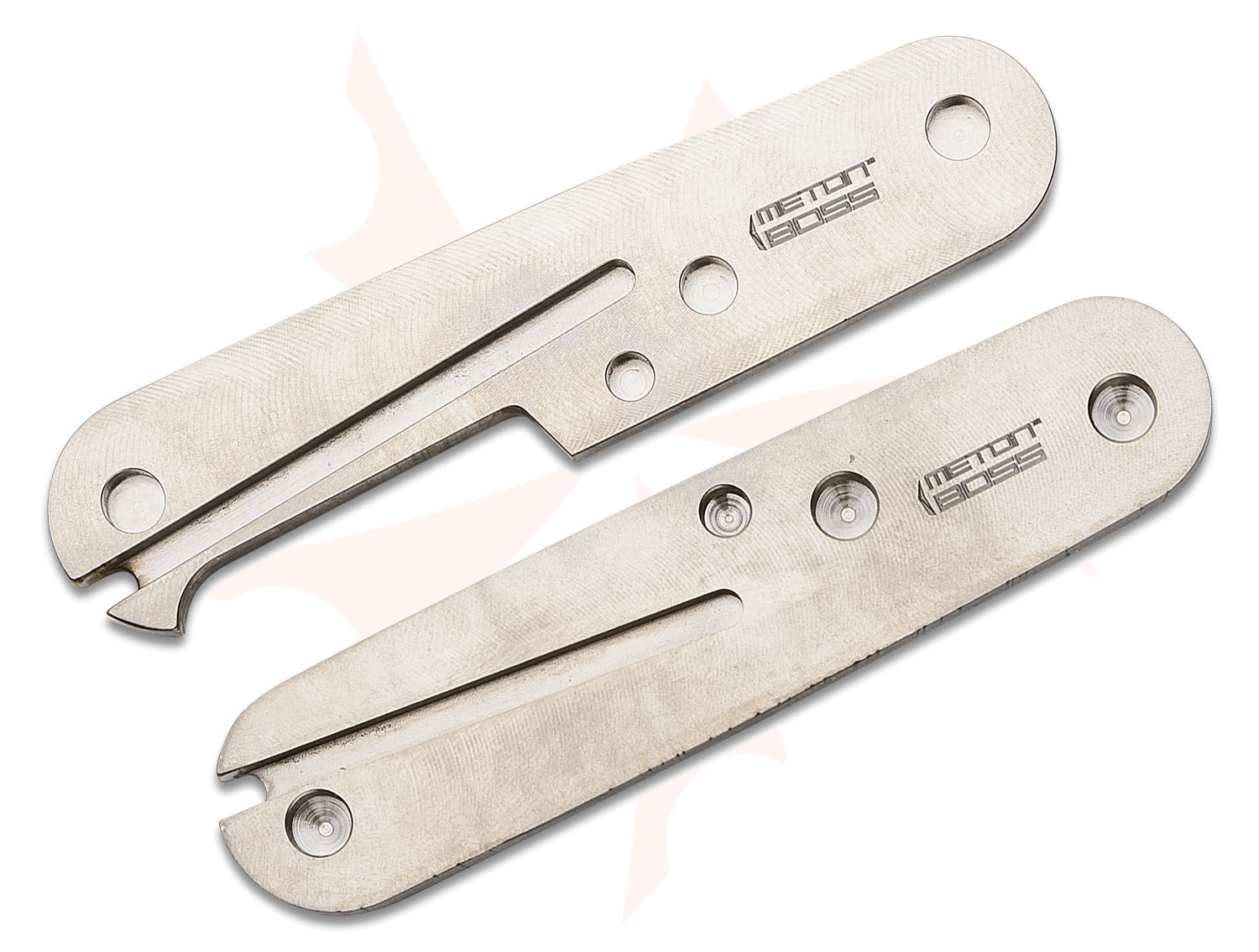 MetonBoss 91mm Titanium Swiss Army Knife Scales, Black Heat Anodized ...