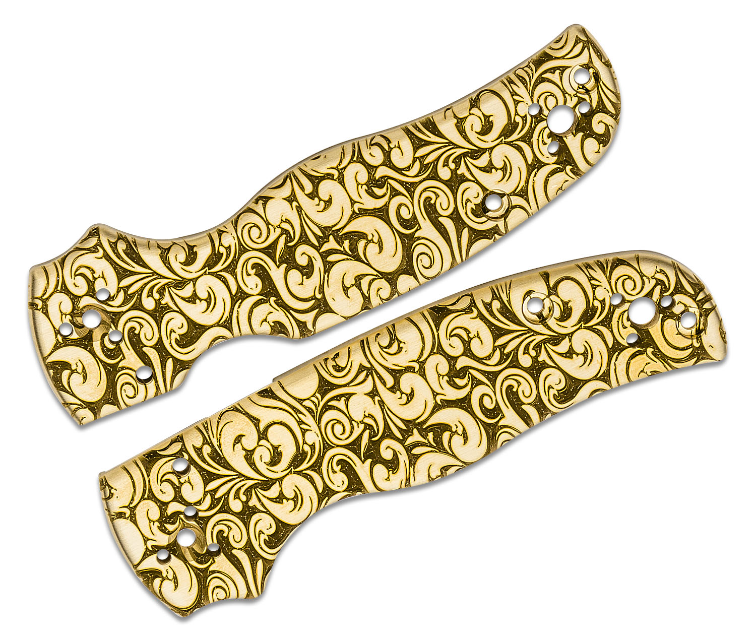 MetonBoss Brass Spyderco Shaman Scales, Victoria Engraved, Knife Not ...