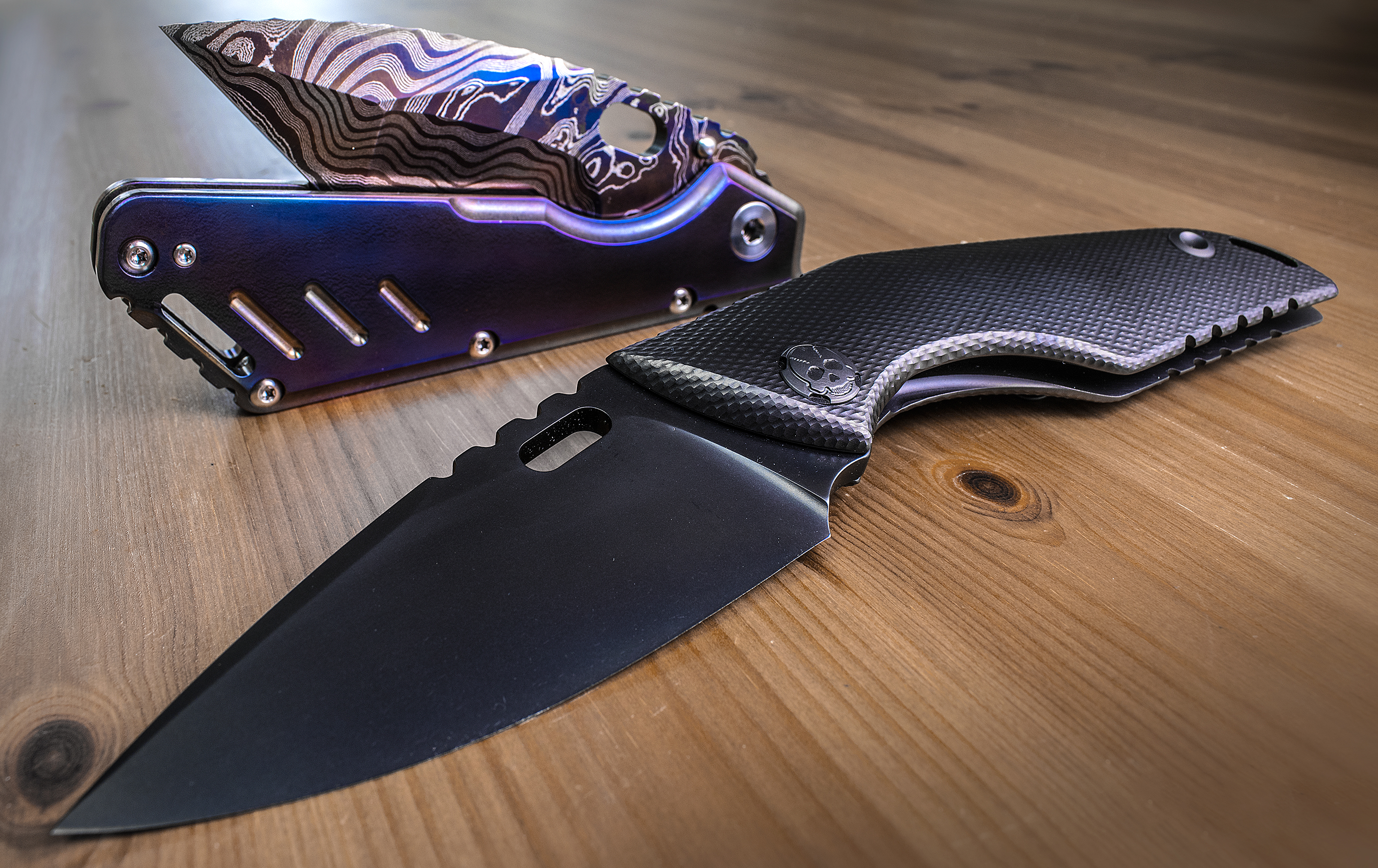 Mick Strider Custom SJ75 Full Stealth Folding Knife 4" Spear Point ...