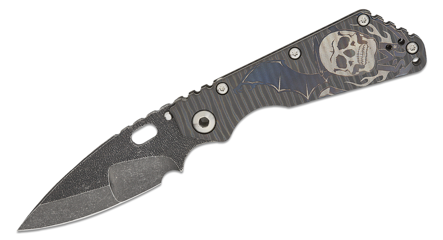 Mick Strider Custom SMF Folding Knife 4" CTS-XHP Acid Washed Nightmare ...