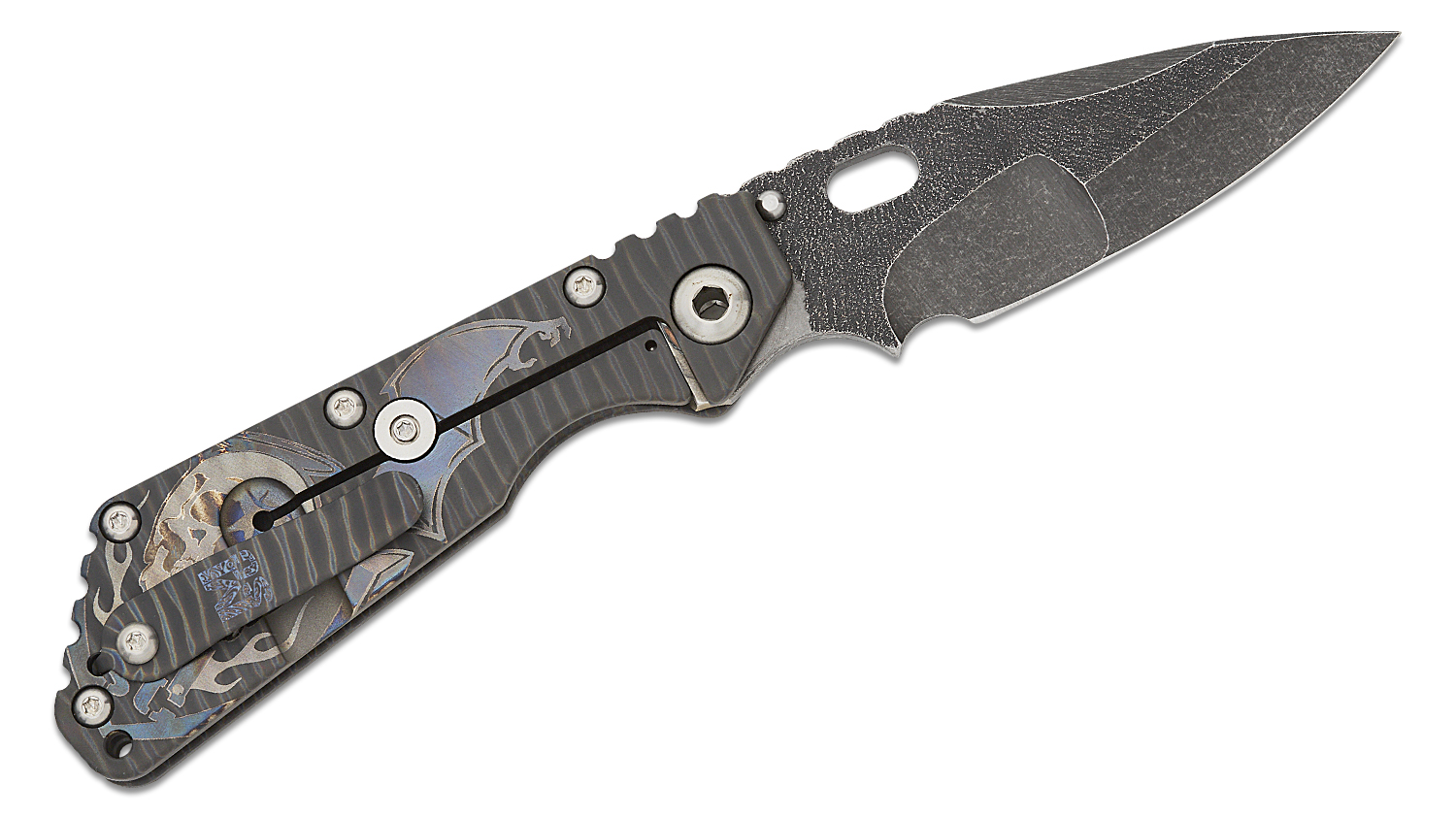 Mick Strider Custom SMF Folding Knife 4" CTS-XHP Acid Washed Nightmare ...