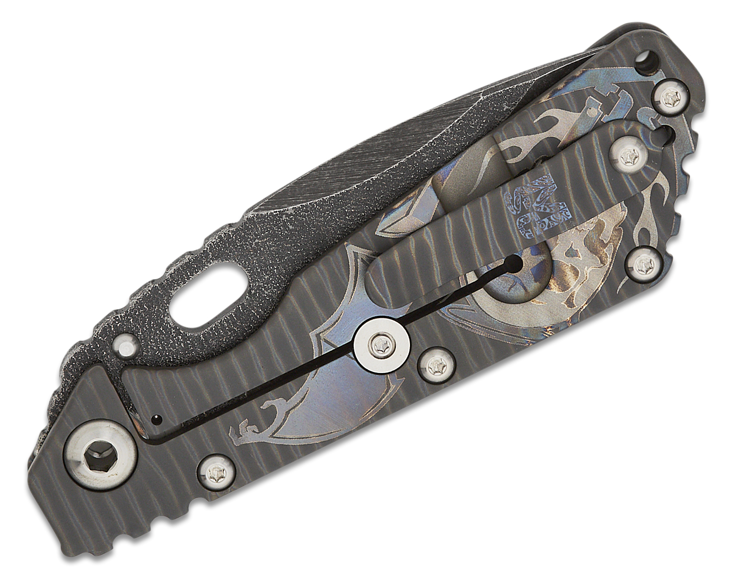 Mick Strider Custom SMF Folding Knife 4" CTS-XHP Acid Washed Nightmare ...