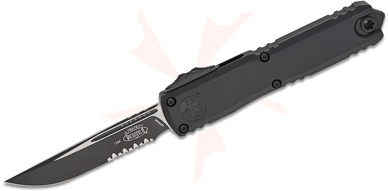 Microtech 1121-2T Ultratech ZBP Zero Blade Play Tactical AUTO OTF Knife 3.5" Bohler M390MK Black ...