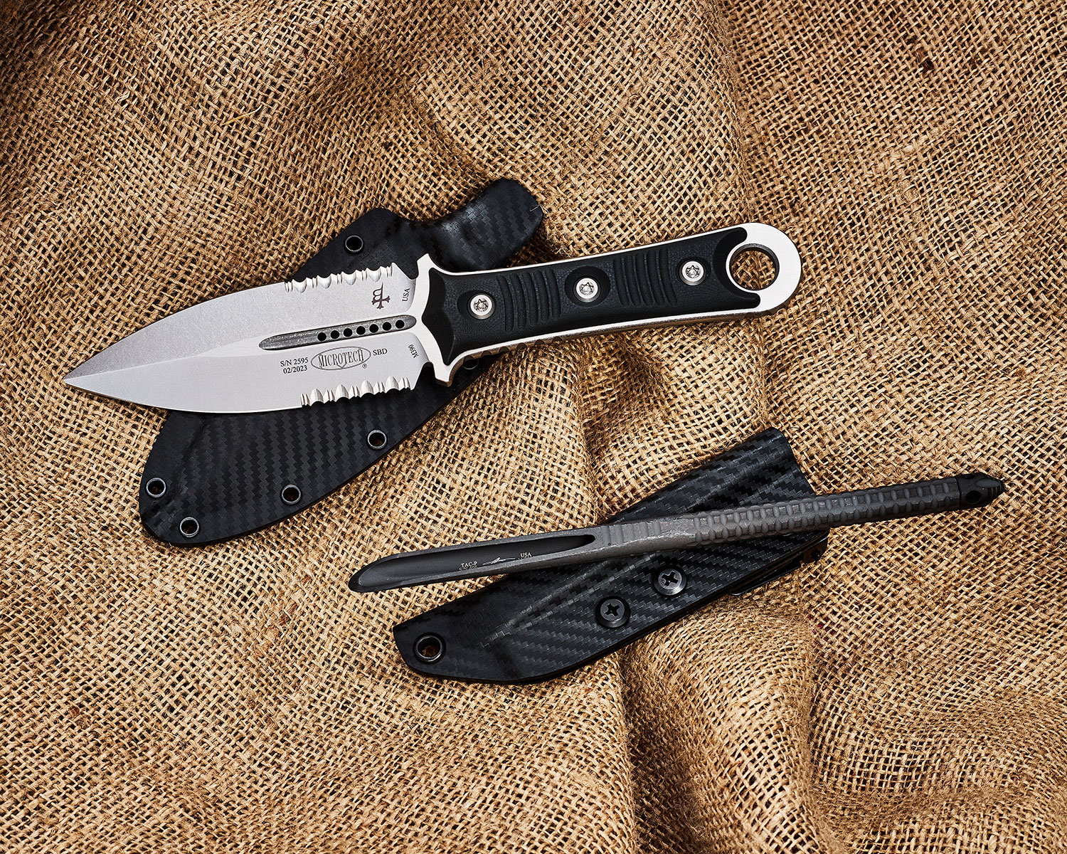 Microtech 112-1DLCTS Signature Series TAC-P Black DLC Stainless Steel ...