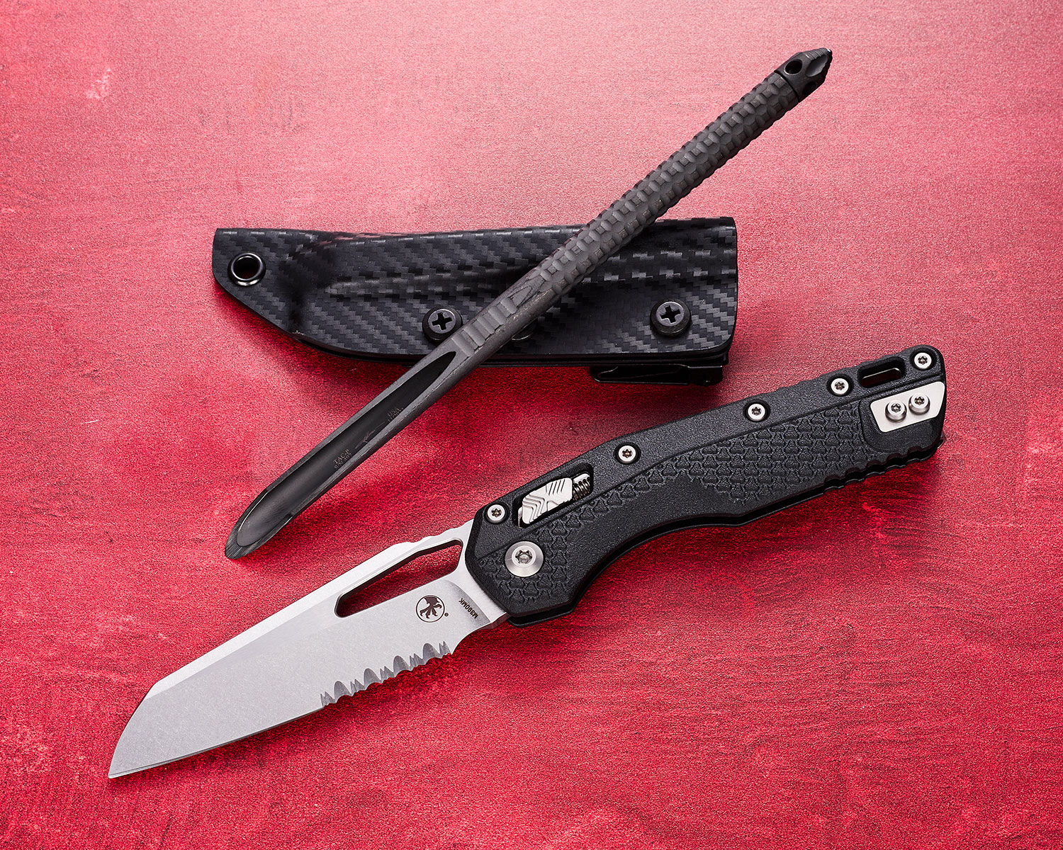 Microtech 112-1DLCTS Signature Series TAC-P Black DLC Stainless Steel ...