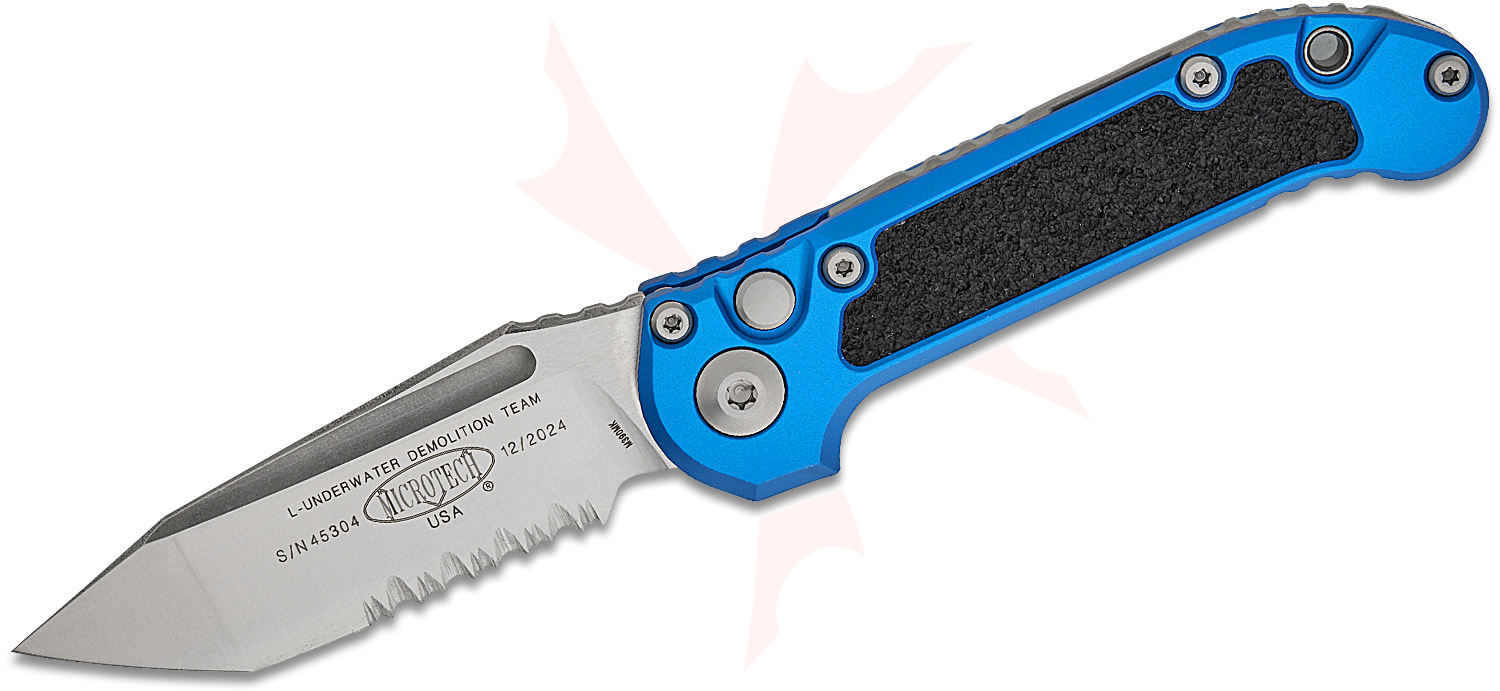 Microtech 1136-11BL LUDT Gen III AUTO Folding Knife 3.45" M390MK Stonewashed Tanto Combo Blade ...