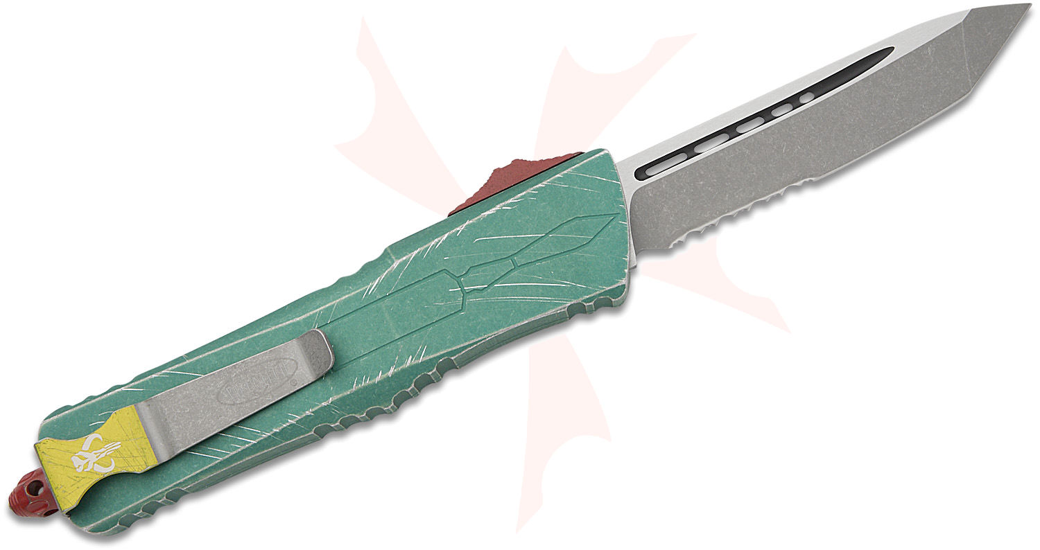 Microtech 144-11BH Bounty Hunter Combat Troodon AUTO OTF Knife 3.75" Apocalyptic Tanto Combo ...