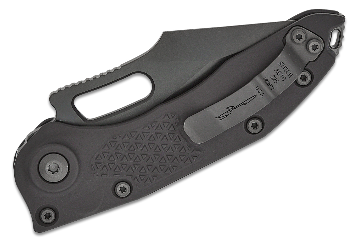 Microtech/Borka Blades 169-1DLCTSH Signature Series Stitch Shadow AUTO ...