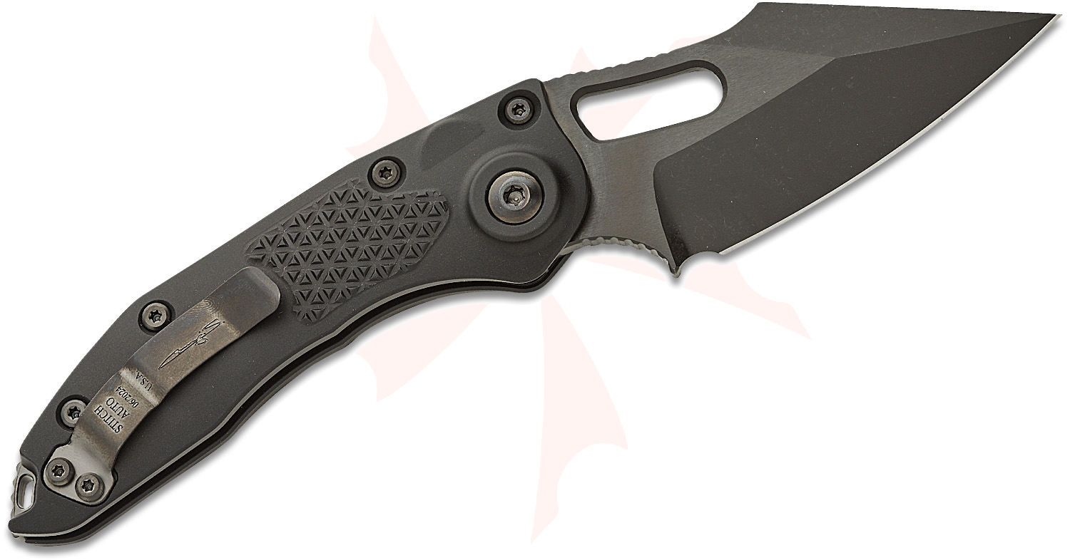 Microtech/Borka Blades 169-1DLCTSH Signature Series Stitch Shadow AUTO ...