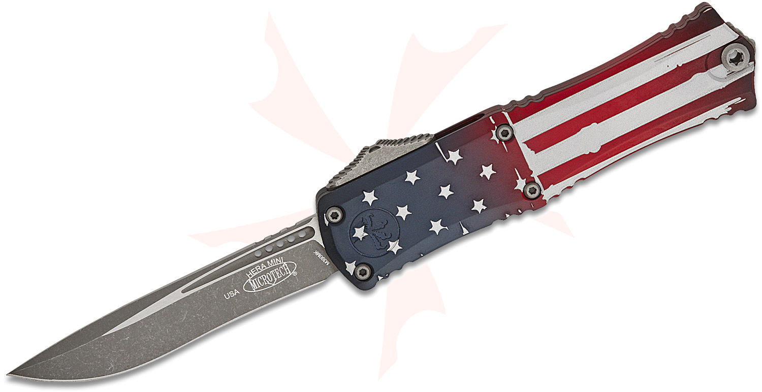 Microtech 1705M-10FLAGS Signature Series Hera II Mini OTF AUTO Knife 3 ...