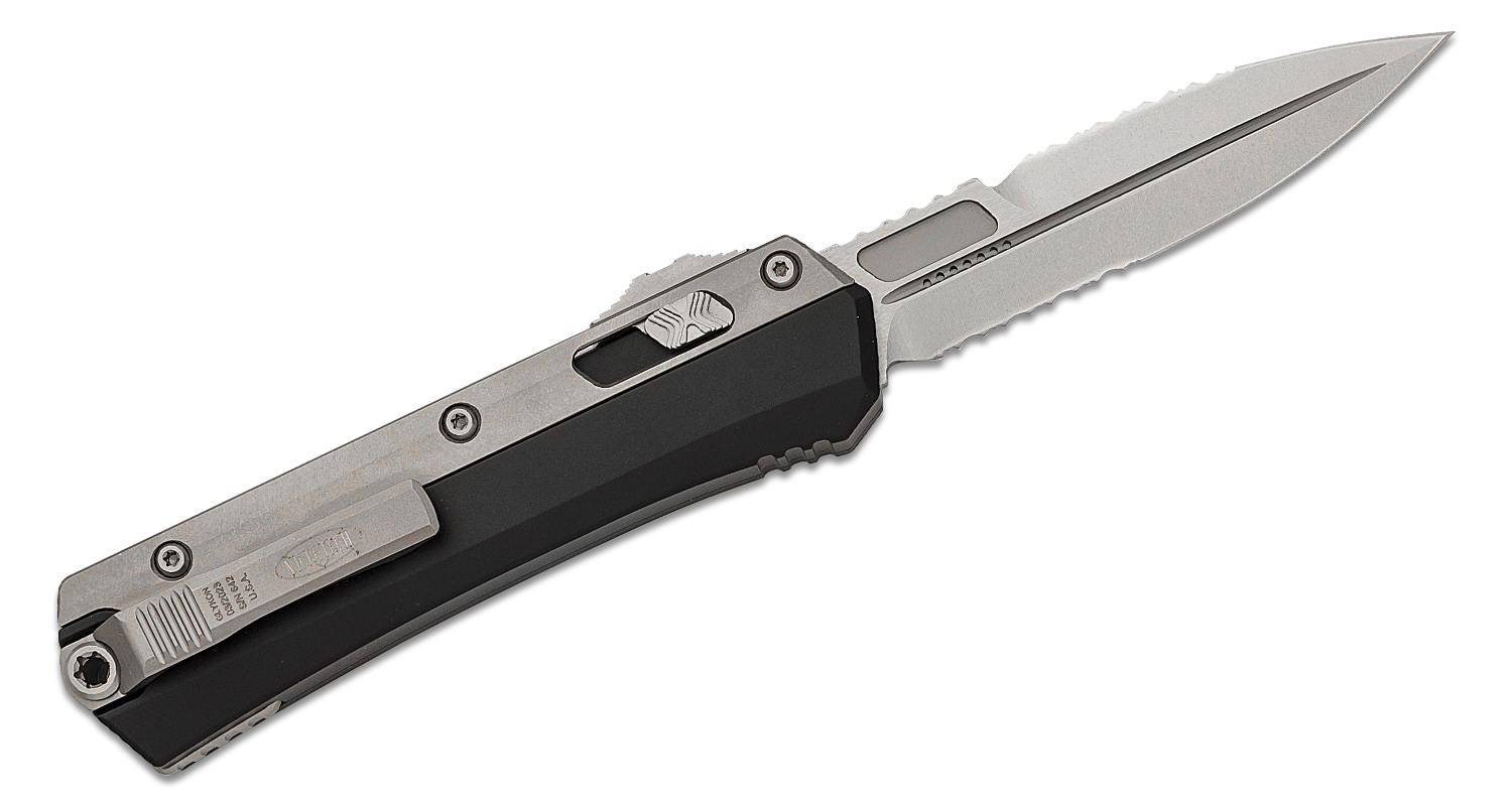 Microtech 184-12 Glykon AUTO OTF Knife 3.75" Stonewashed Double Combo ...