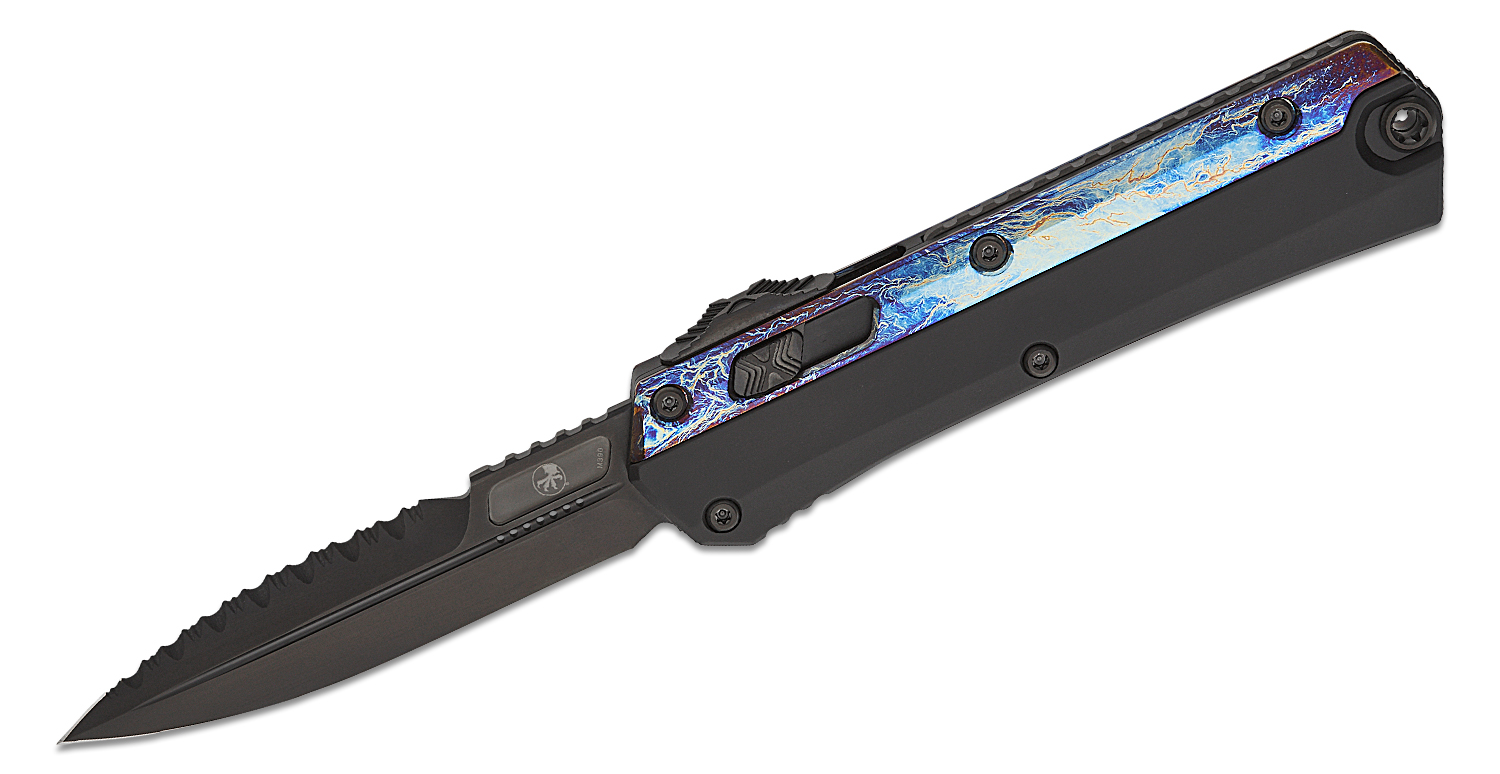 Microtech 184-2DLCGA Signature Series Glykon AUTO OTF Knife 3.75" Black ...