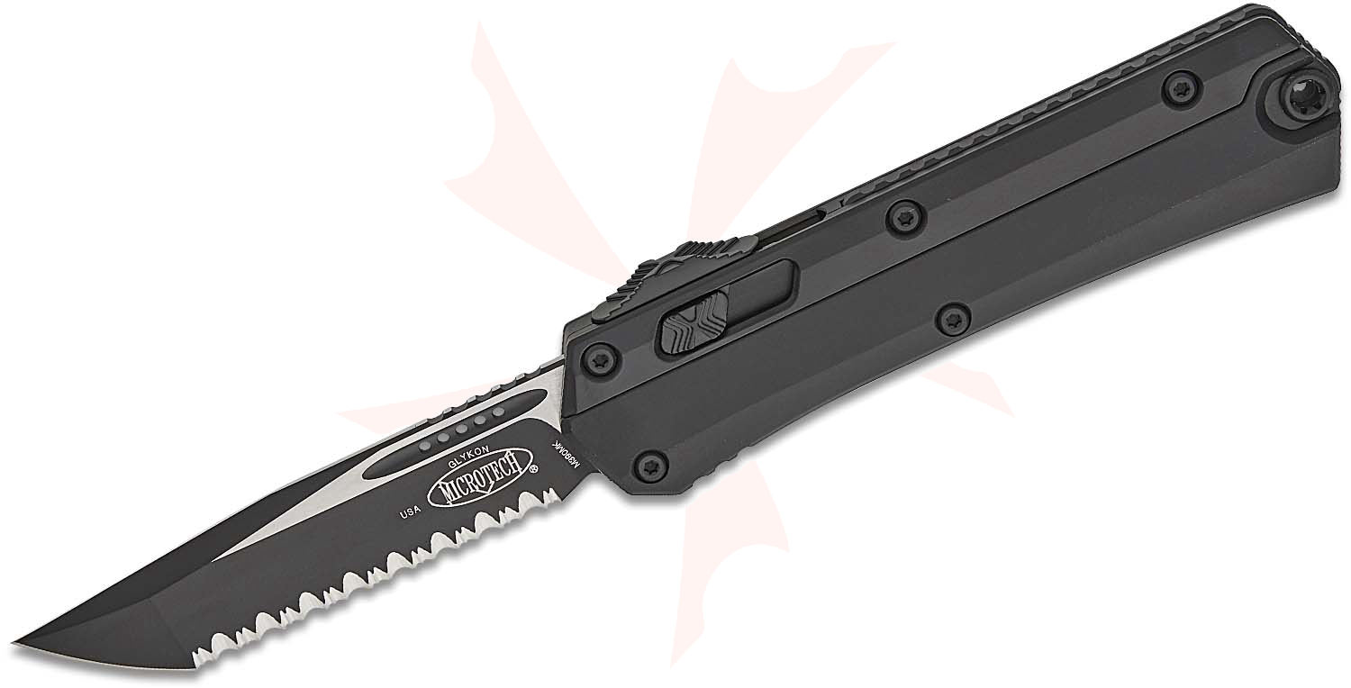 Microtech 185-3T Glykon Tactical AUTO OTF Knife 3.75" Black Tanto ...