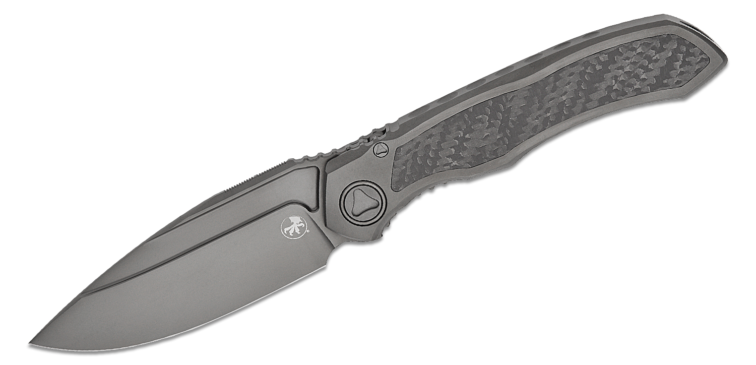 Microtech Anax Manual Folding Knife 3.7" M390 Black DLC Drop Point ...