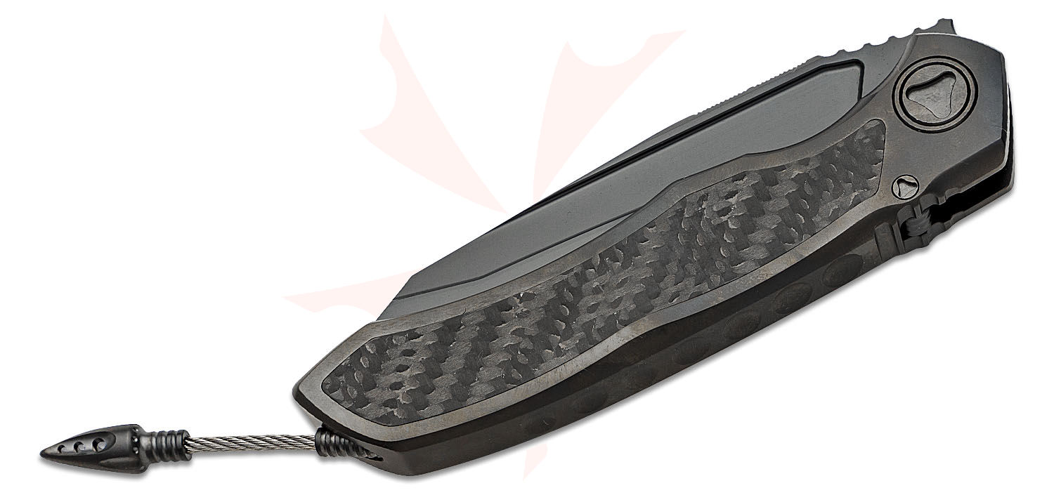 Microtech Anax Manual Folding Knife 3.7" M390 Black DLC Tanto Combo ...