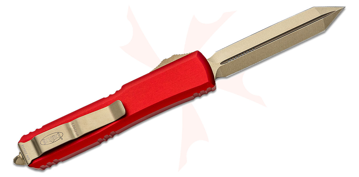 Microtech 223-13RD Spartan Ultratech AUTO OTF 3.46" Bronze Double Edge ...