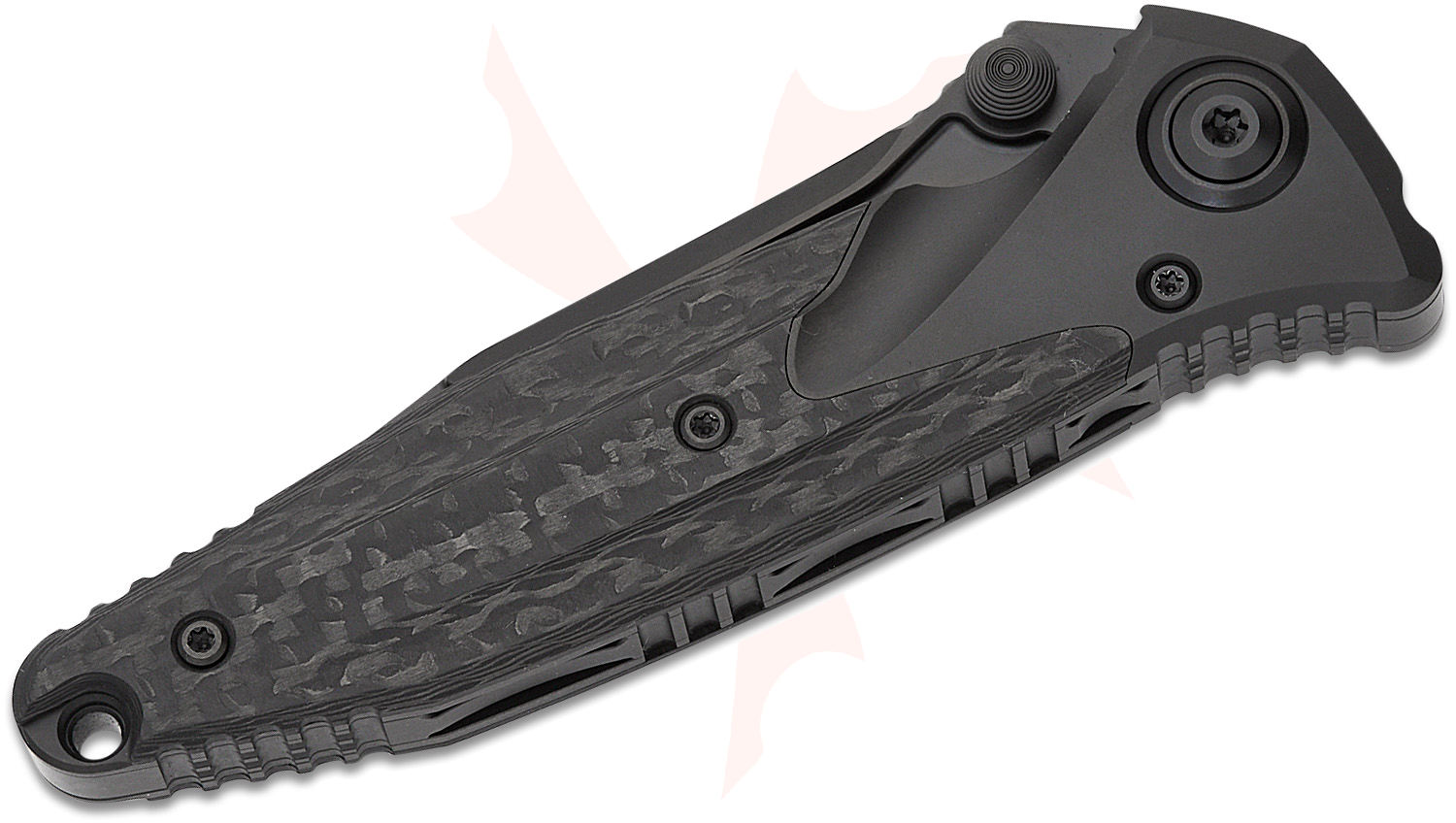 Microtech Socom Bravo Manual Folding Knife 4" M390 Black DLC Clip Point Plain Blade, Bolstered ...