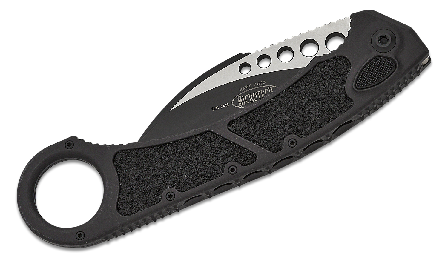 Microtech 266-1T Hawk Karambit Tactical AUTO Folding Knife 3.95" Black ...