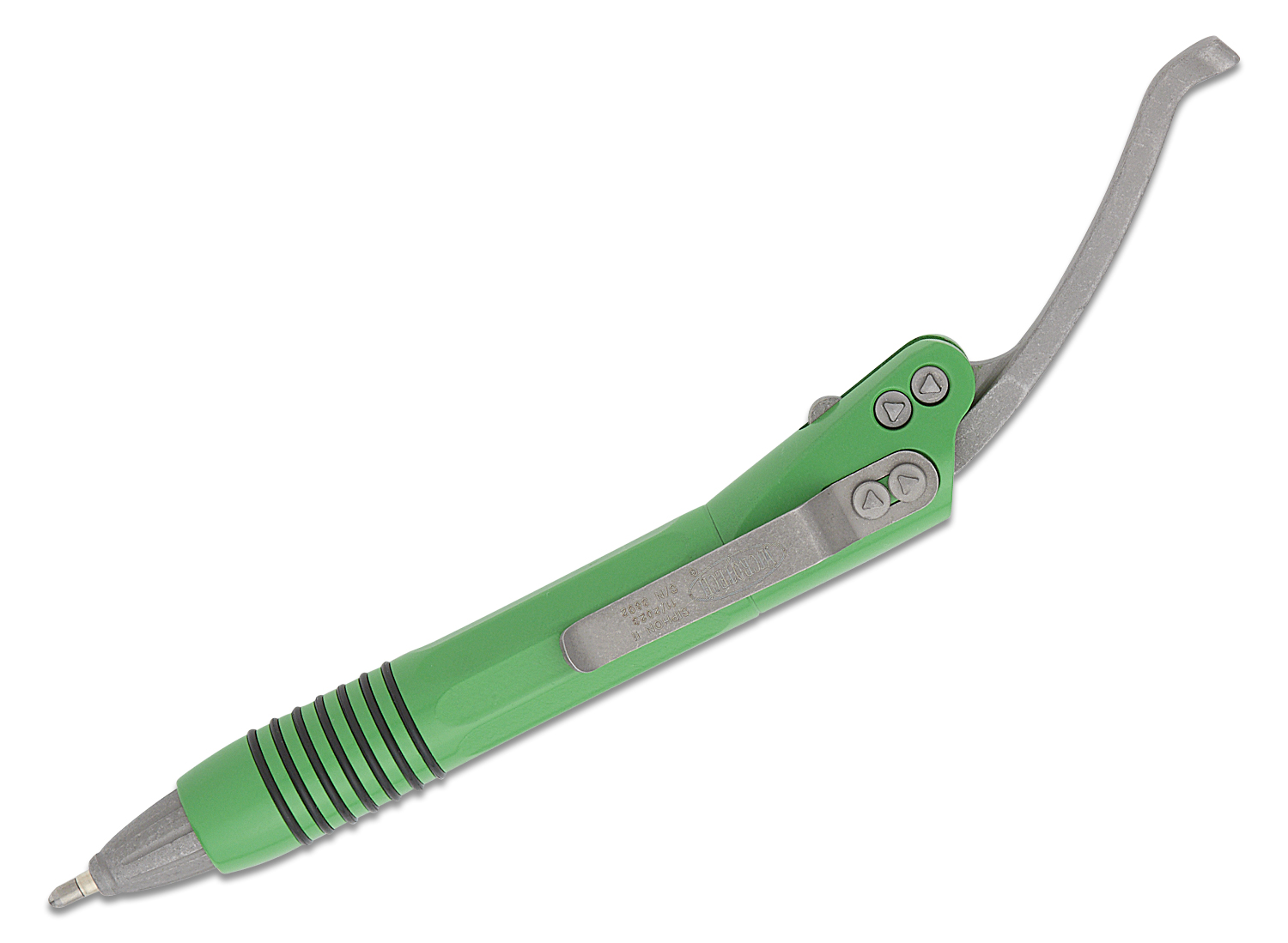 Microtech Siphon II Green Stainless Steel Pen, Black Ink, Apocalyptic ...