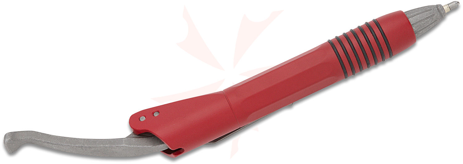 Microtech Siphon II Red Stainless Steel Pen, Black Ink, Apocalyptic ...