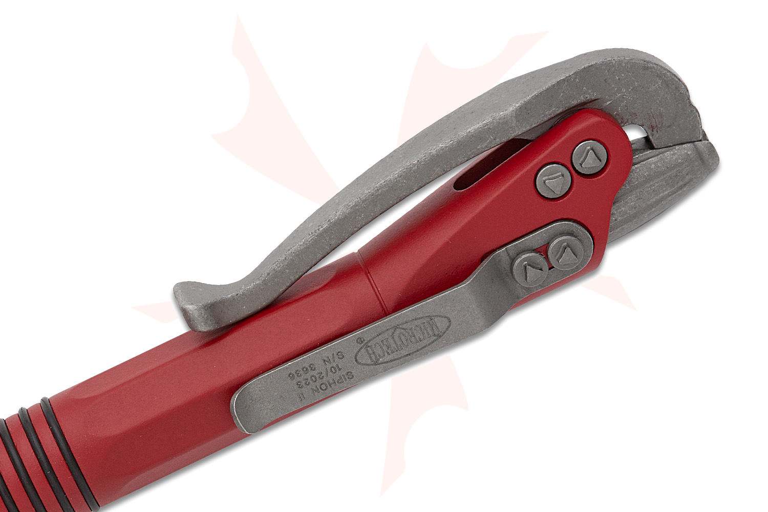 Microtech Siphon II Red Stainless Steel Pen, Black Ink, Apocalyptic ...