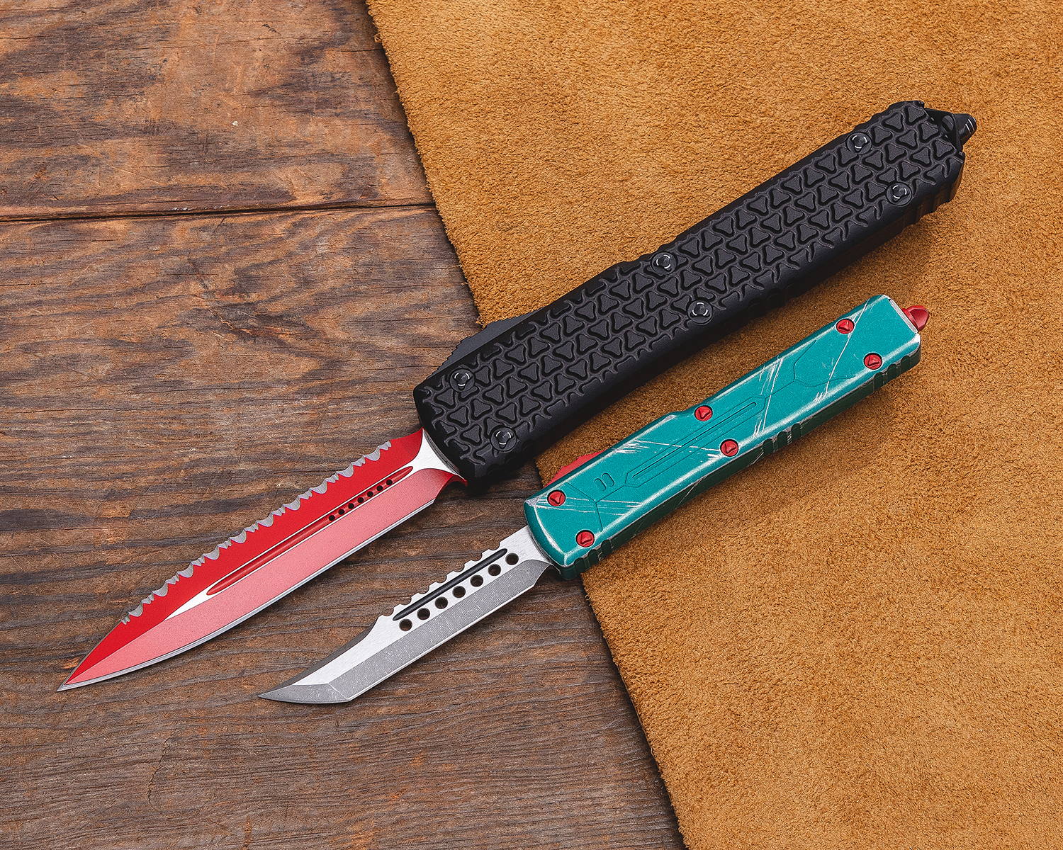 Microtech Sith Lord Ultratech AUTO OTF Knife 3.46" Red Plain/Serrated ...