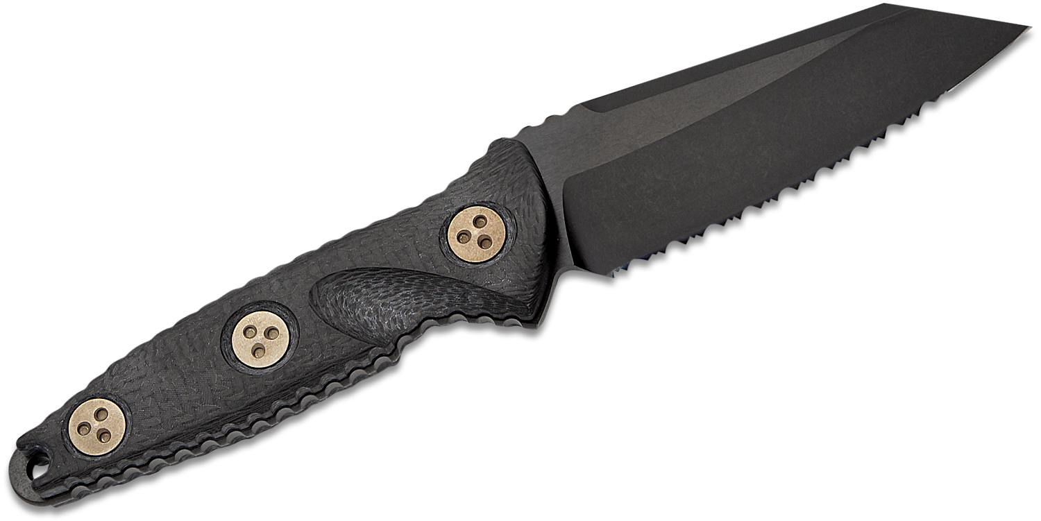 Microtech 93M-3DLCCFS Signature Series Socom Alpha Mini Warcom Fixed Blade Knife 3.72" Black DLC ...