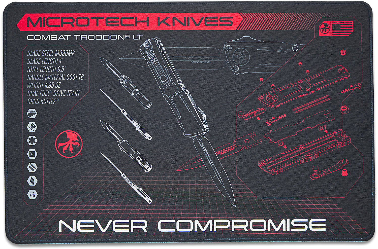 Microtech Combat Troodon Black Oversized Shop Display Mat Mousepad ...