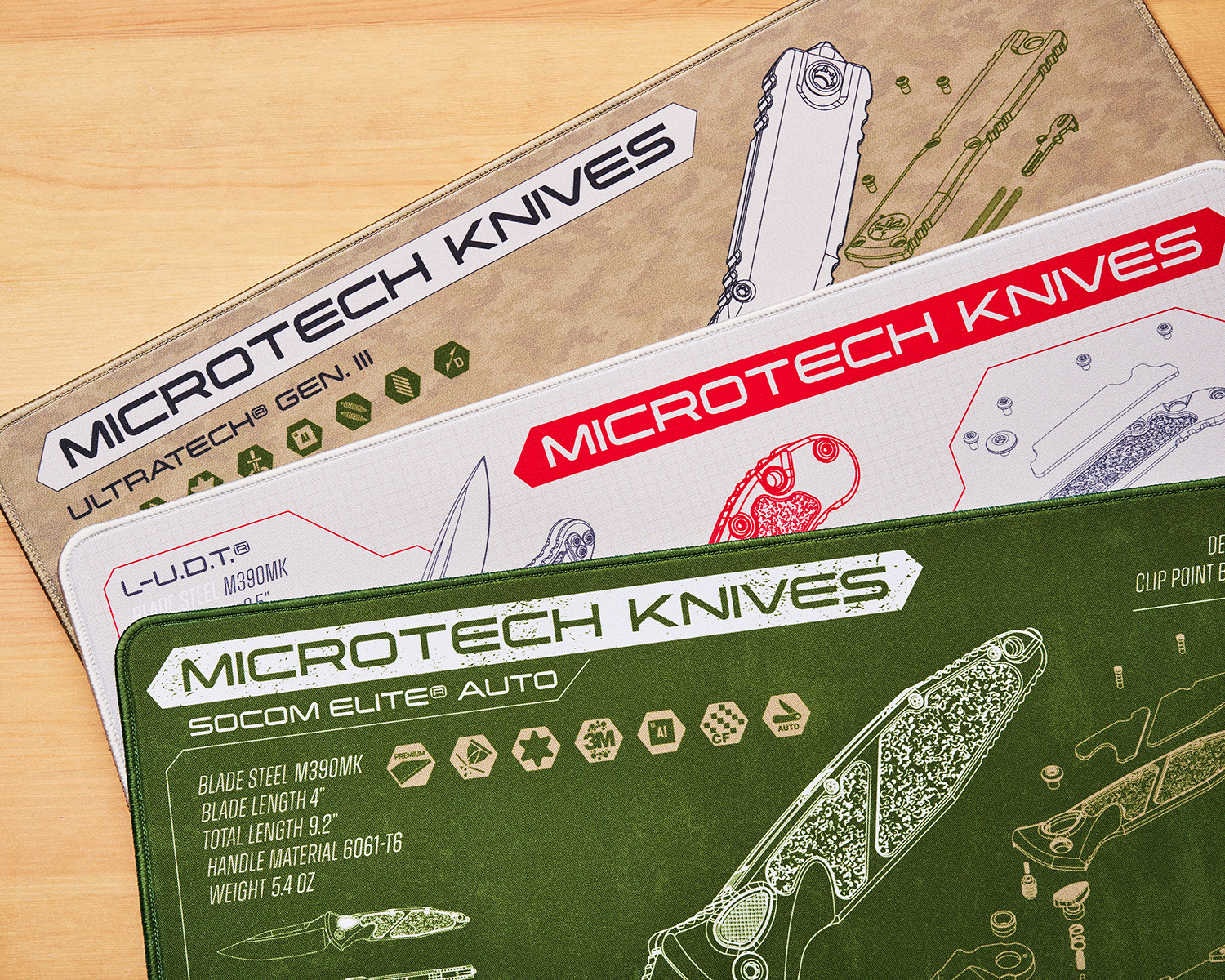 Microtech Socom Elite AUTO OD Green Oversized Shop Display Mat Mousepad ...