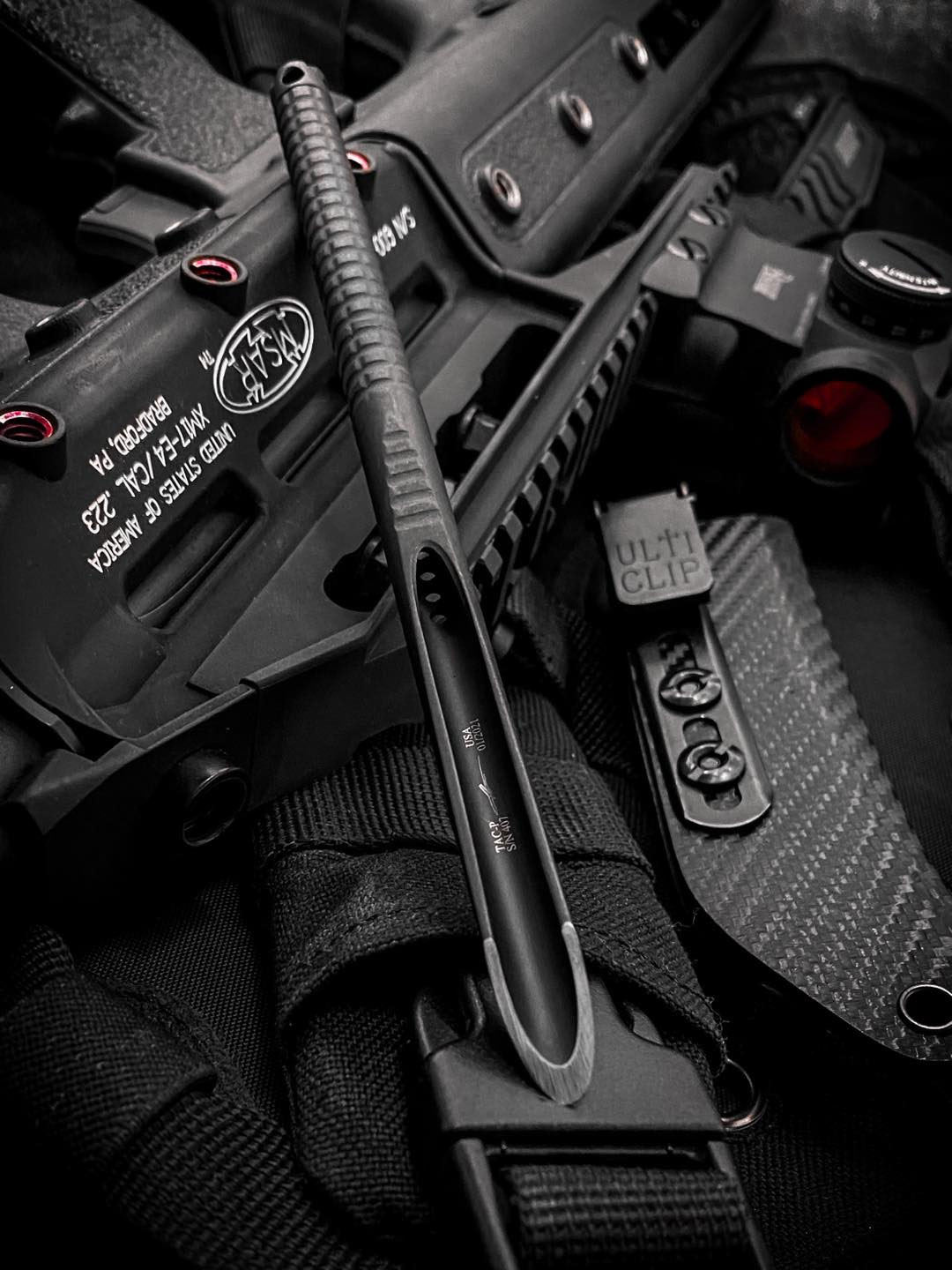 Microtech 112-1DLC TAC-P Black DLC Stainless Steel Tactical Spike with ...