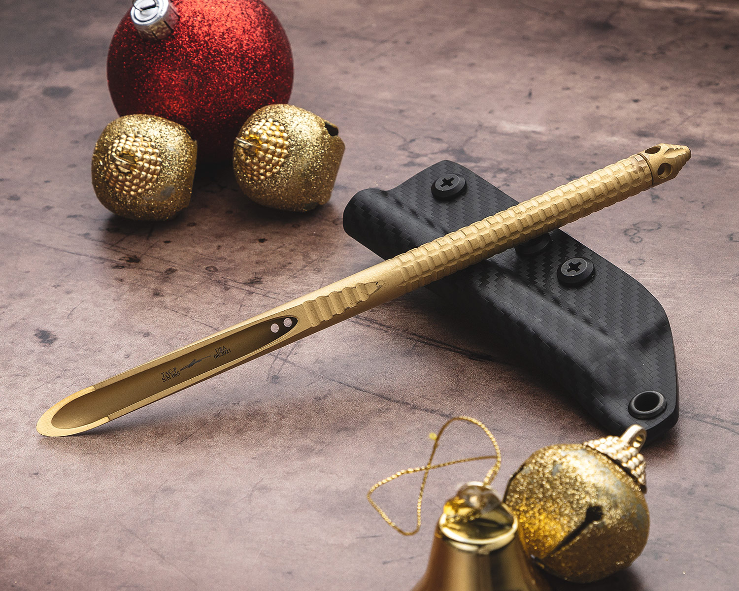 Microtech 112-1TINS Signature Series TAC-P Gold Titanium Nitride Coated ...