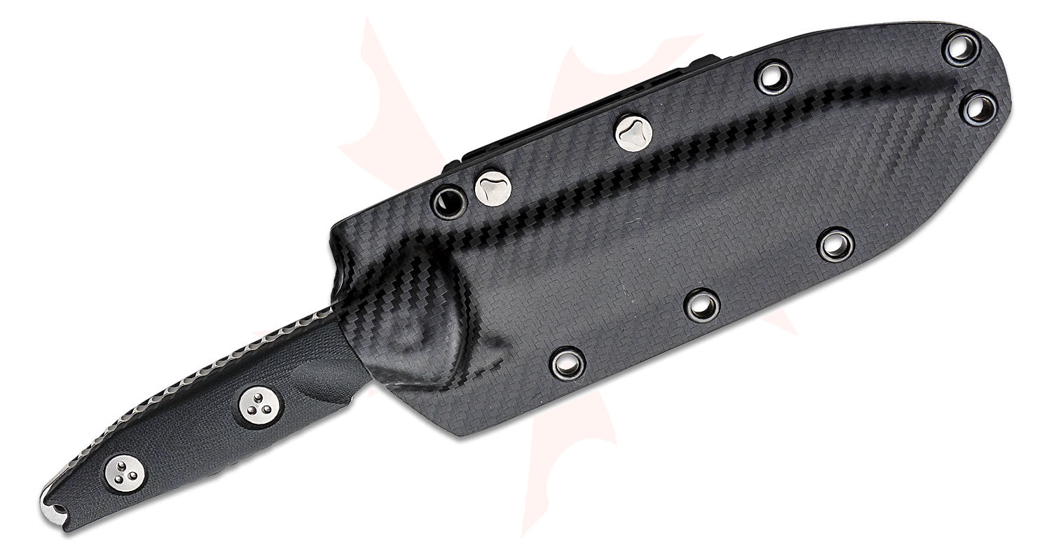 Microtech 114-10 Socom Alpha Fixed Blade Knife 5.45" Stonewashed Tanto Plain, Black G10 Handles ...