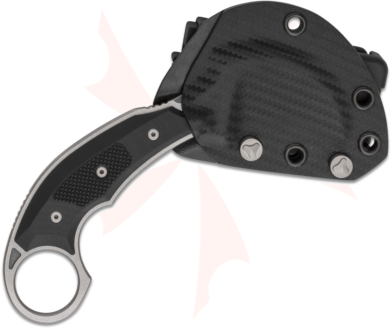 Microtech/Bastinelli Creations 118-10 L Iconic Fixed Blade Knife 2.25" Stonewashed Karambit ...