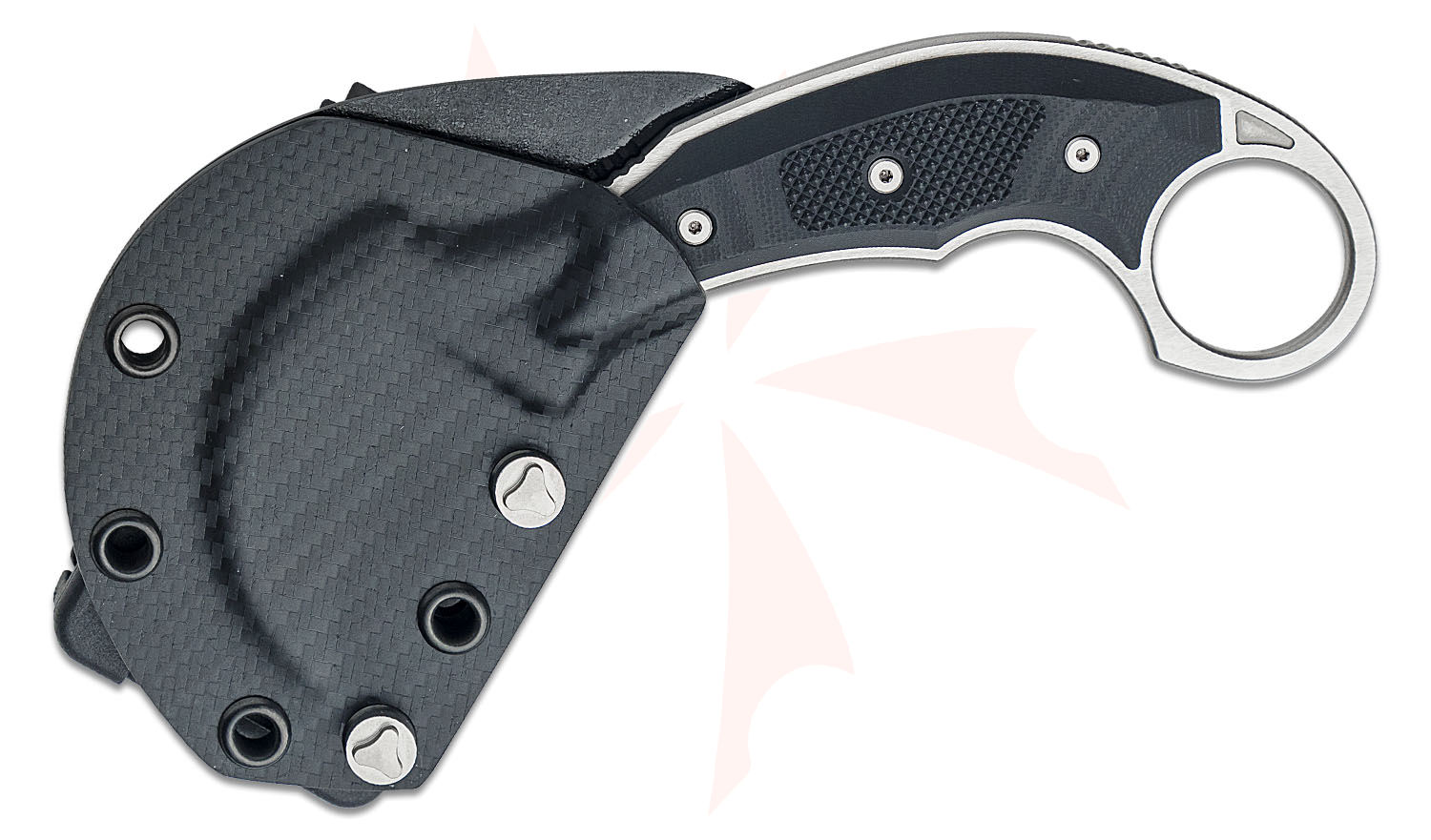 Microtech/Bastinelli Creations 118-10 R Iconic Fixed Blade Knife 2.25" Stonewashed Karambit ...