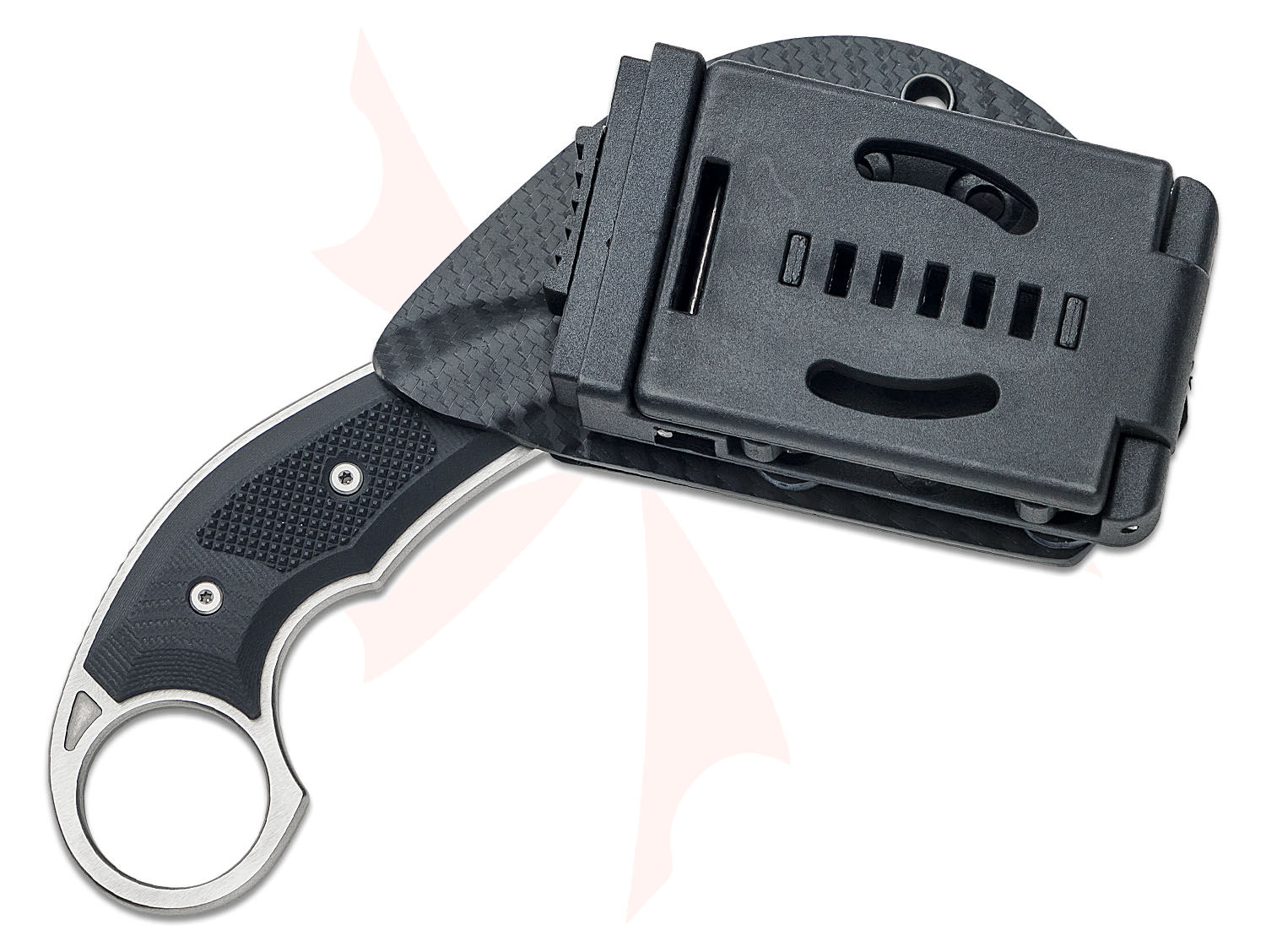 Microtech/Bastinelli Creations 118-10 R Iconic Fixed Blade Knife 2.25" Stonewashed Karambit ...