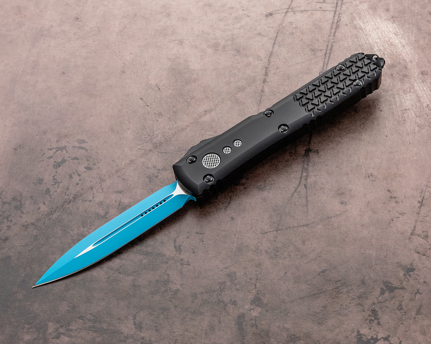 Microtech 122-1JK Jedi Knight Ultratech AUTO OTF 3.46" Blue Double Edge ...
