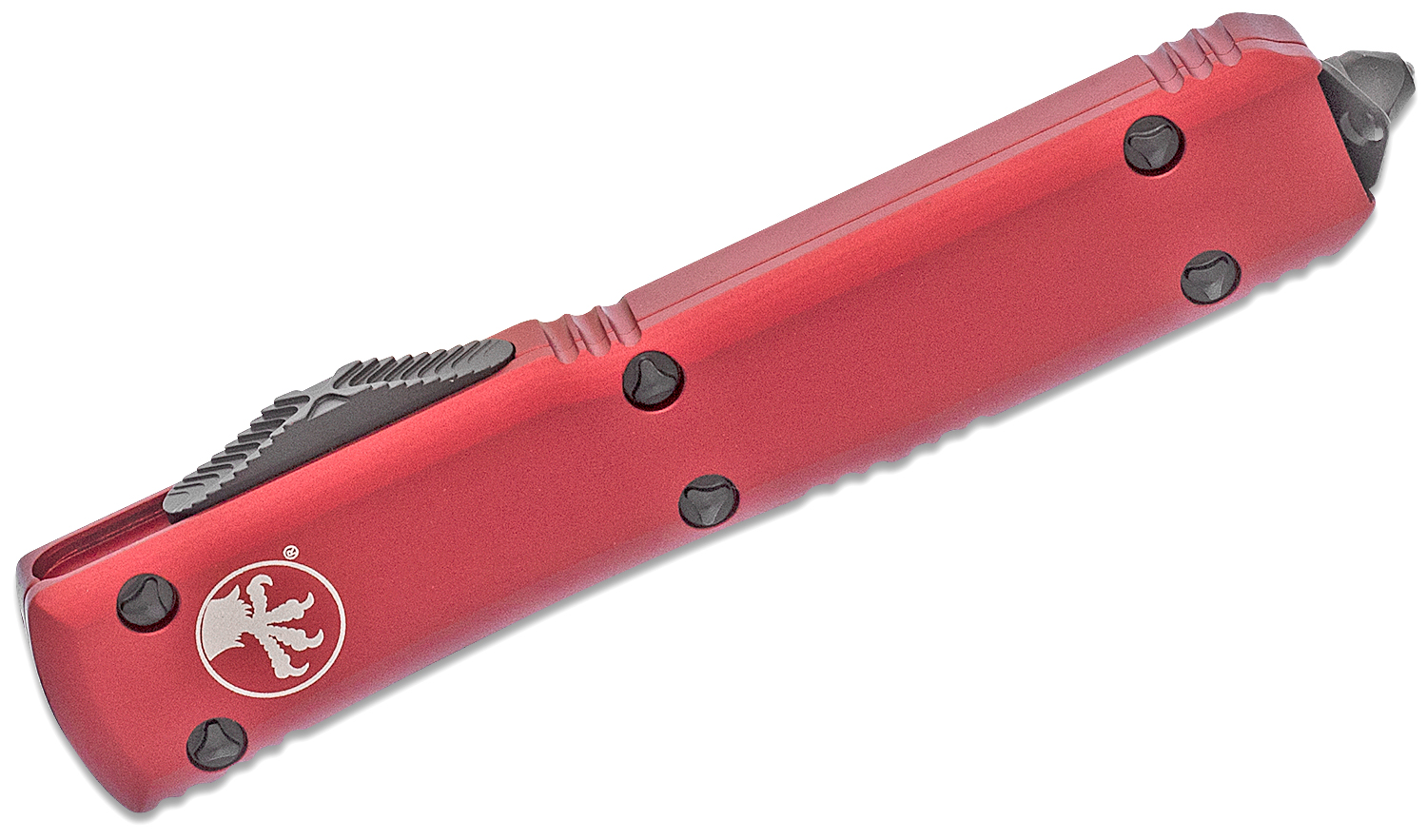 Microtech 123-1RD Ultratech AUTO OTF 3.46" Black Tanto Plain Blade, Red ...