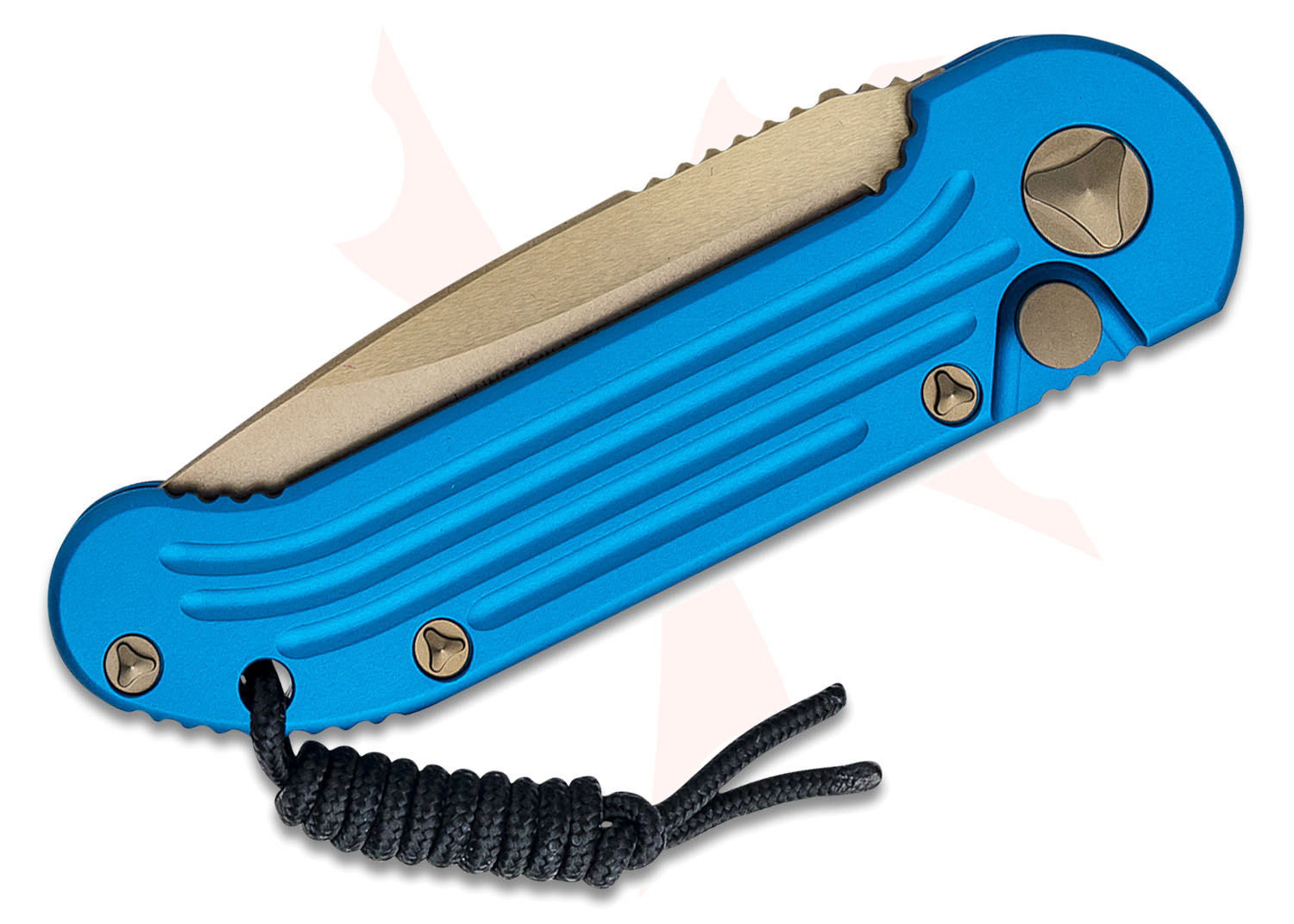 Microtech 135-13BL LUDT AUTO 3.375" Bronze Plain Blade, Blue Milled ...