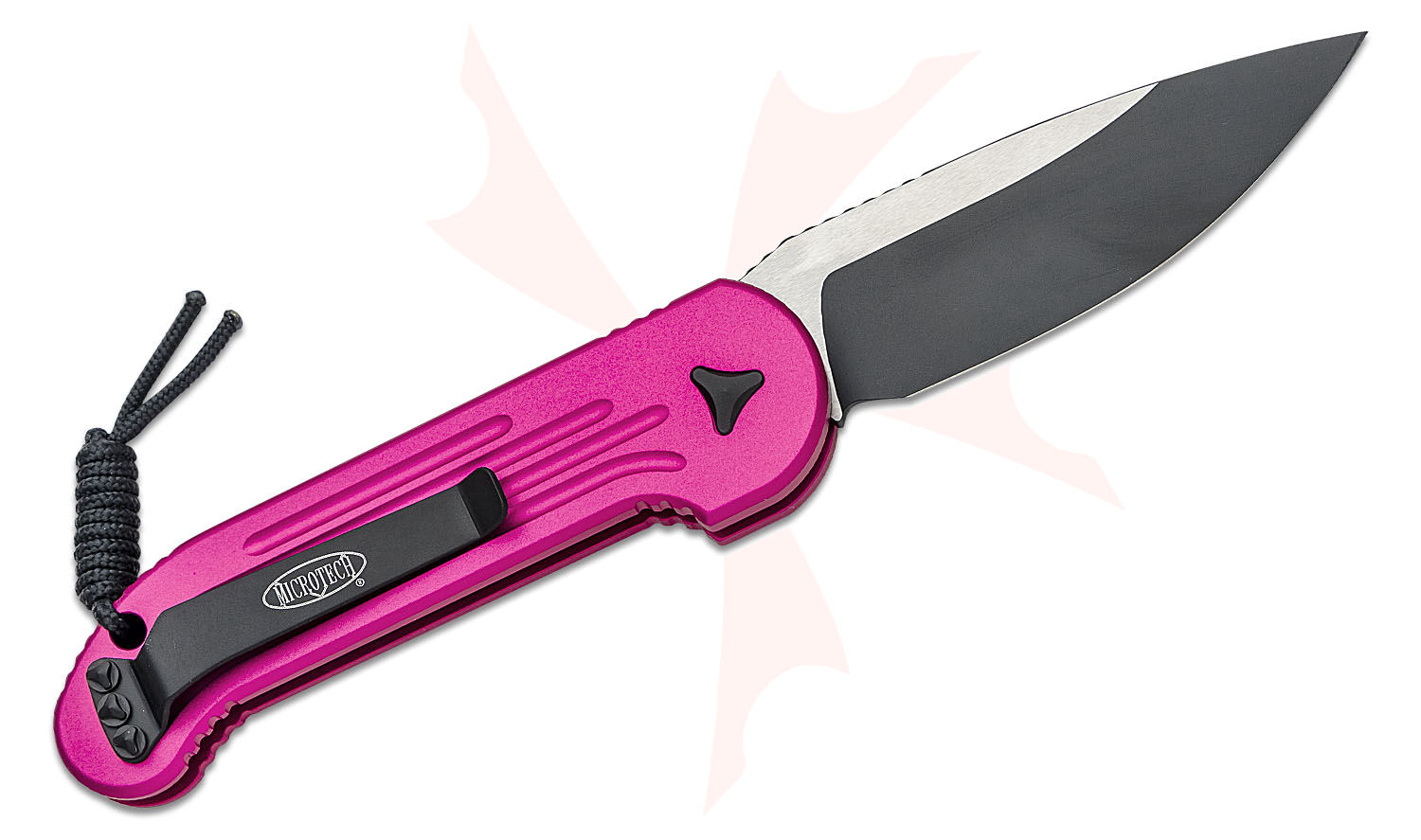 Microtech 135-1PK LUDT AUTO 3.375" Black Plain Blade, Pink Aluminum ...