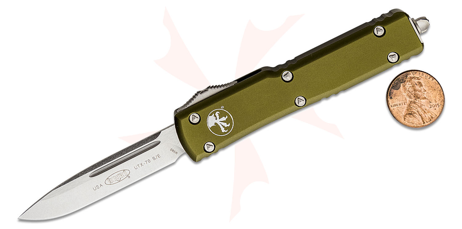 Microtech 148-10OD UTX-70 AUTO OTF Knife 2.41" Stonewashed Drop Point ...