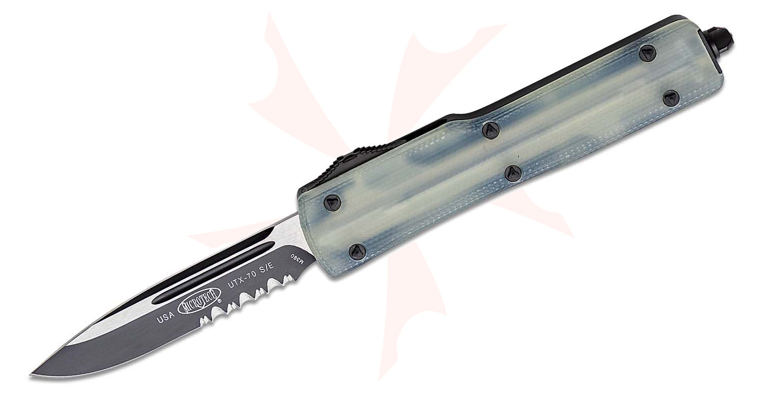 Microtech UTX-70 Signature Series AUTO OTF Knife 2.41" Black Drop Point ...