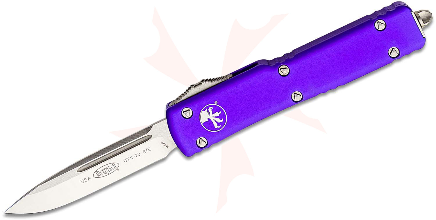 Microtech 148-4PU UTX-70 AUTO OTF Knife 2.41" Satin Drop Point Plain ...