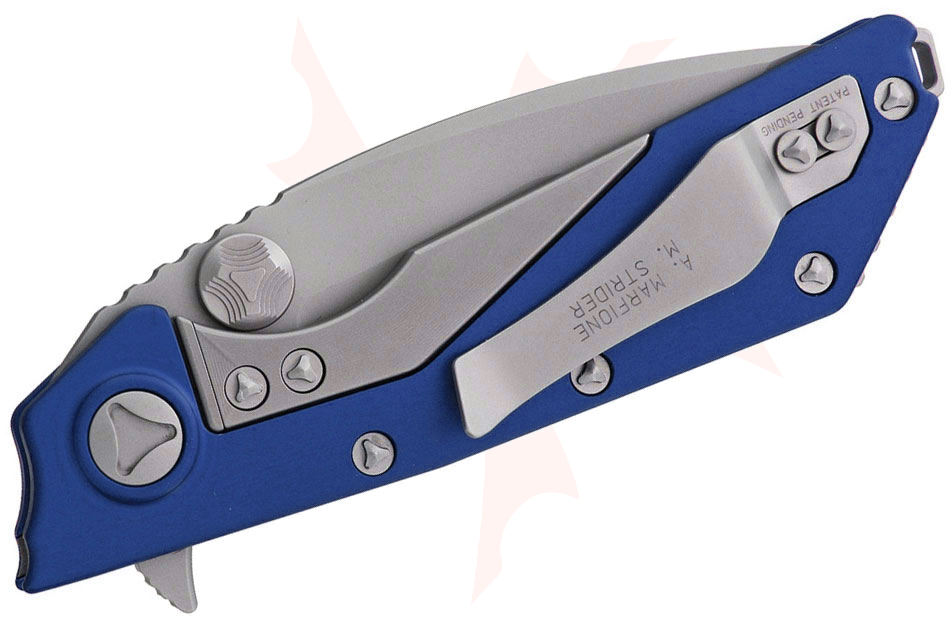 Microtech 153-11BL DOC Death on Contact Manual Flipper 4" Stonewashed Combo Blade, Blue Milled ...