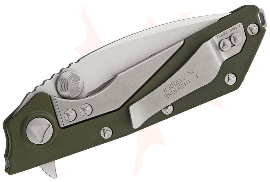 Microtech 153-5OD DOC Death on Contact Manual Flipper 4" Satin Combo Blade, OD Green Milled ...