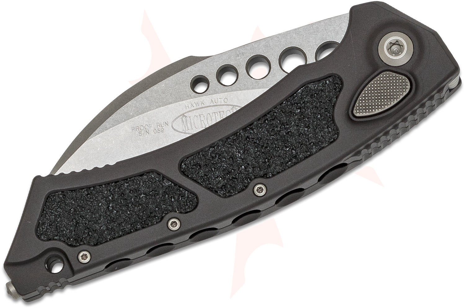 Microtech 166-10 Proof Run Hawk AUTO Folding Knife 3.95" Stonewashed ...
