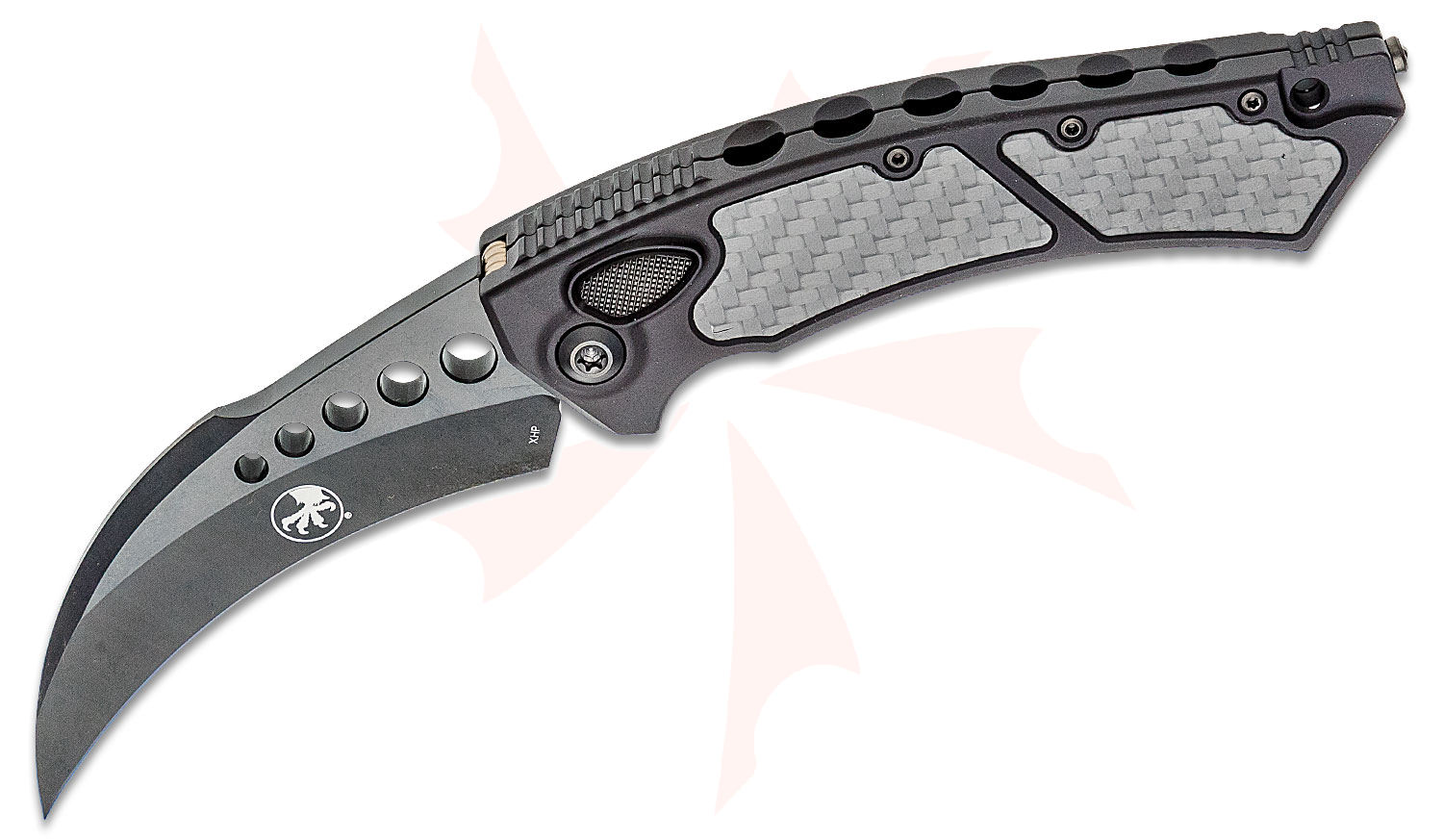 Microtech 166-1DLCTCFIS Signature Series Hawk AUTO Folding Knife 3.95 ...