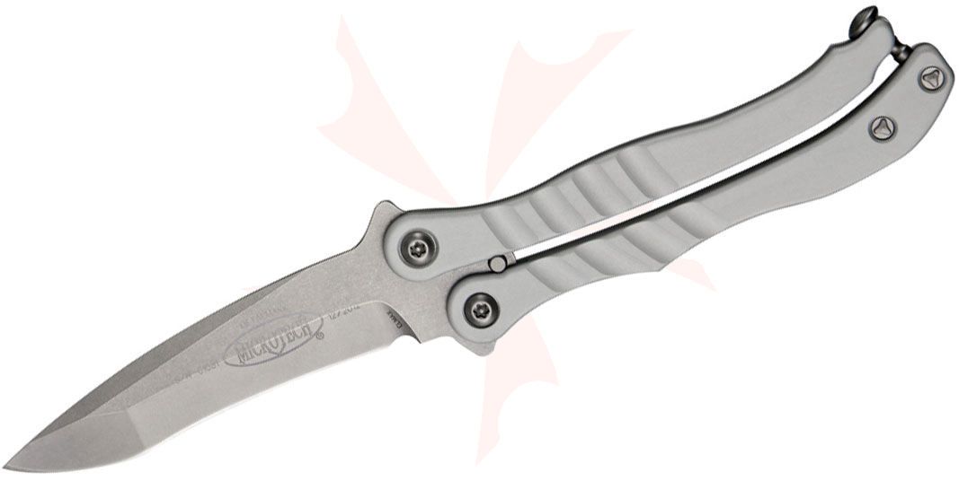 Microtech 170-10SI Metalmark Bali-Song 3.9" Stonewashed Plain Blade ...