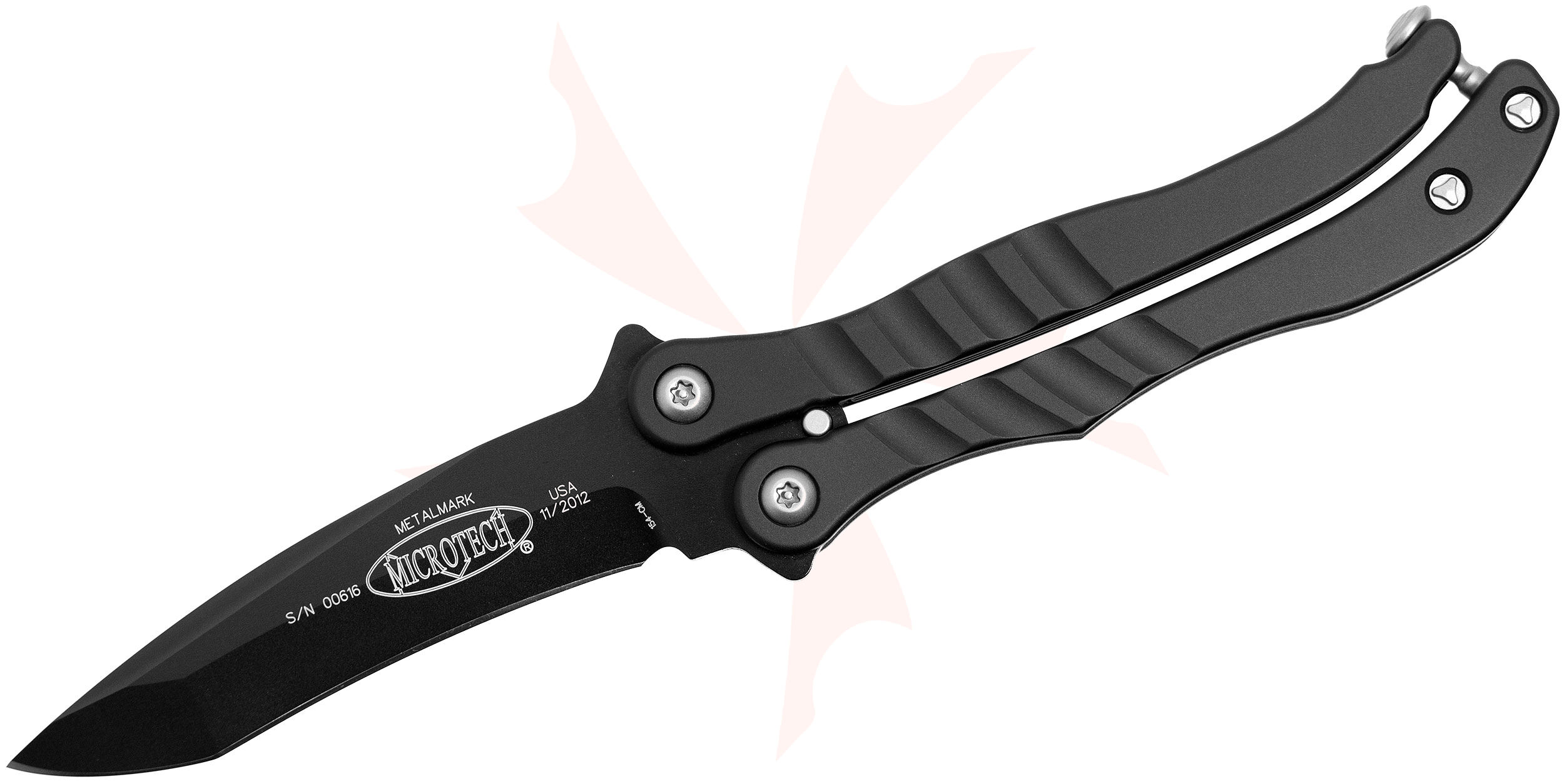 Microtech 170-1BR Metalmark Bali-Song 3.9" Black Plain Blade, Black ...