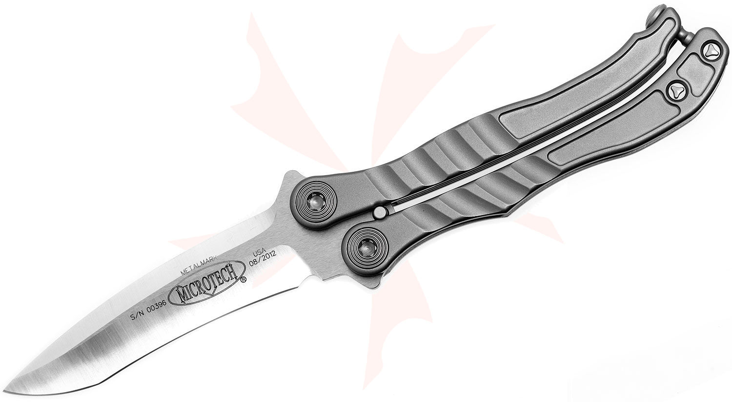 Microtech 170-4 Metalmark Bali-Song 3.9" Satin Plain Blade, Titanium ...