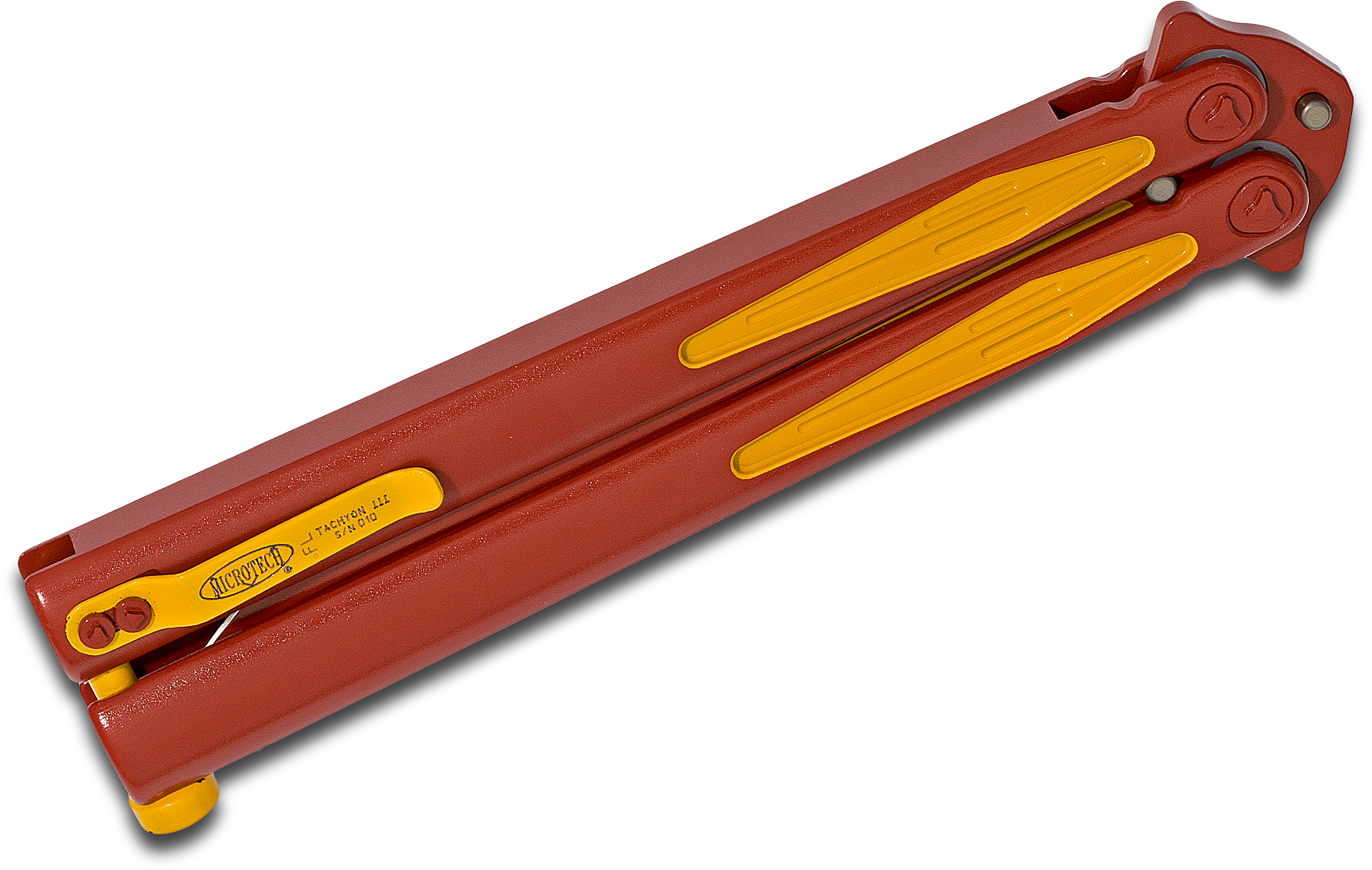 Microtech Special Flash Tachyon III Balisong Butterfly Knife 4.5" Red ...